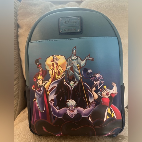 Loungefly | Bags | Loungefly Disney Villains Backpack Black And Blue ...